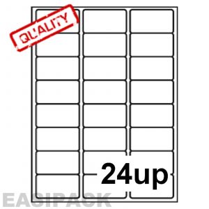 A4 Sheet Address Labels white – 24 UP – 63.5mm x 33.9mm – EasiPack