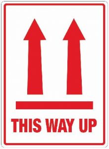 This Way Up labels (with picture) – large on a roll in 500s – EasiPack